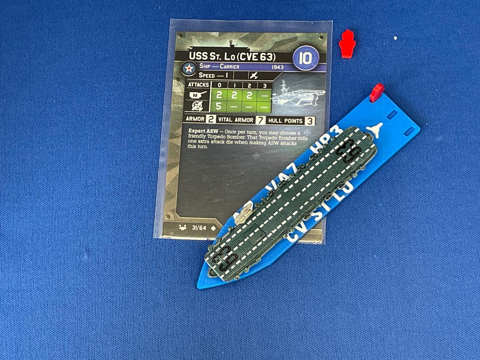 War at Sea USS St Lo Ship Base - Game Aid by The Fun Kingdom - Wargaming3D